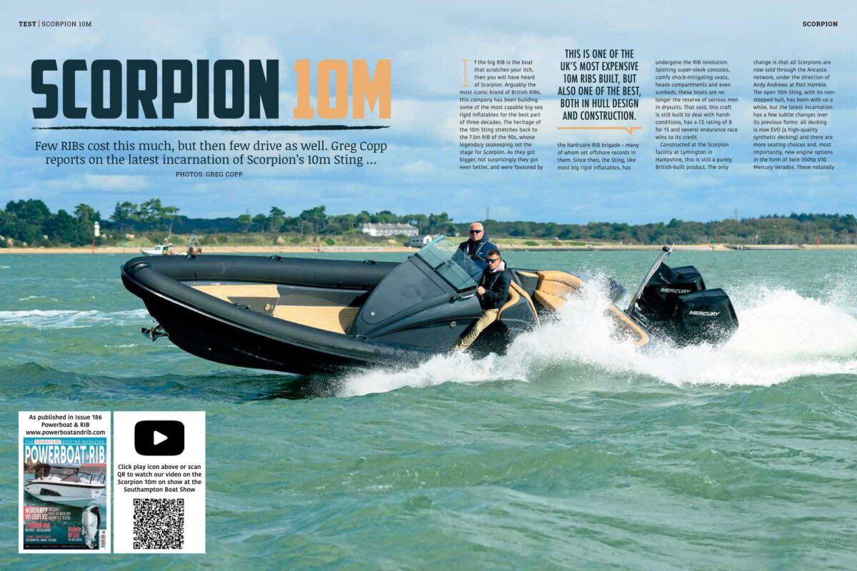 Scorpion Sting 10m review Powerboat and RIB magazine - Ancasta